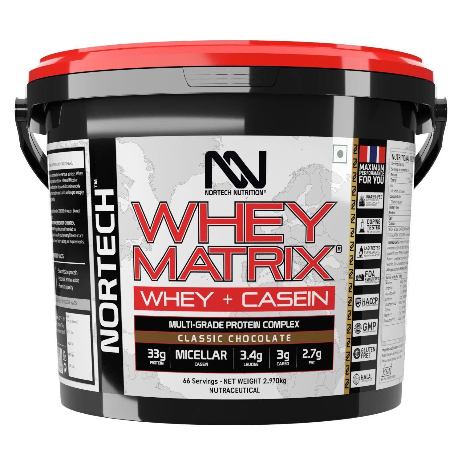 Nortech Nutrition Whey Matrix + Casein Protein Blend ...